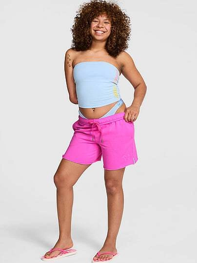 Pink Campus Fleece Shorts - Pink