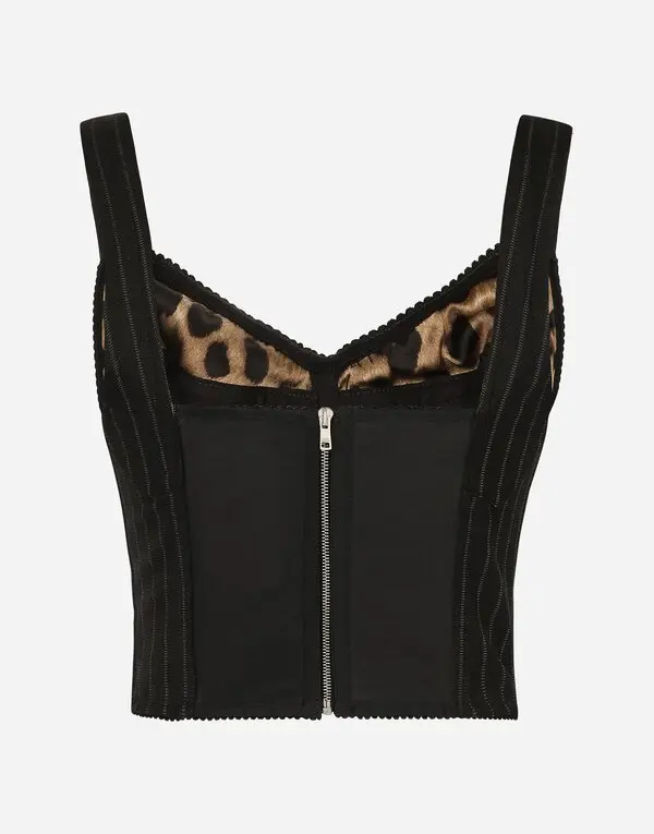 Dolce & Gabbana Pinstripe Wool Corset Top - Multicolor