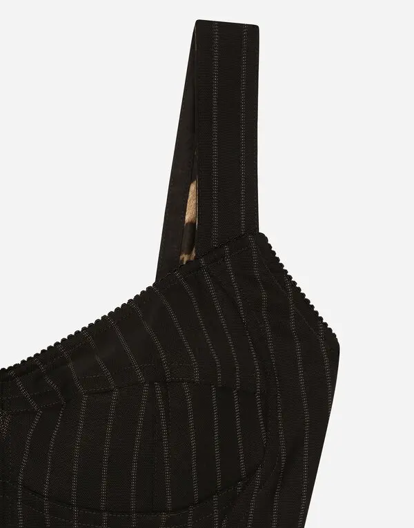 Dolce & Gabbana Pinstripe Wool Corset Top - Multicolor