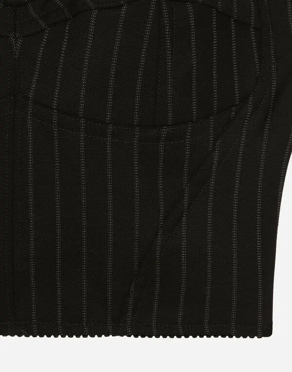 Dolce & Gabbana Pinstripe Wool Corset Top - Multicolor