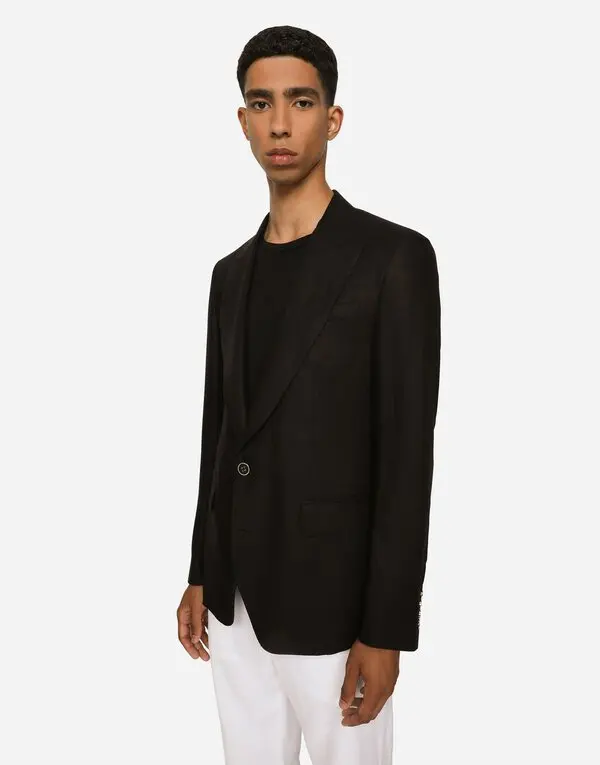 Dolce & Gabbana Linen Sicilia-fit Jacket - Black