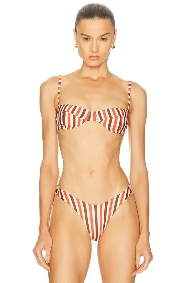 HAIGHT. Adjustable Vintage Bikini Top - 70s Stripes