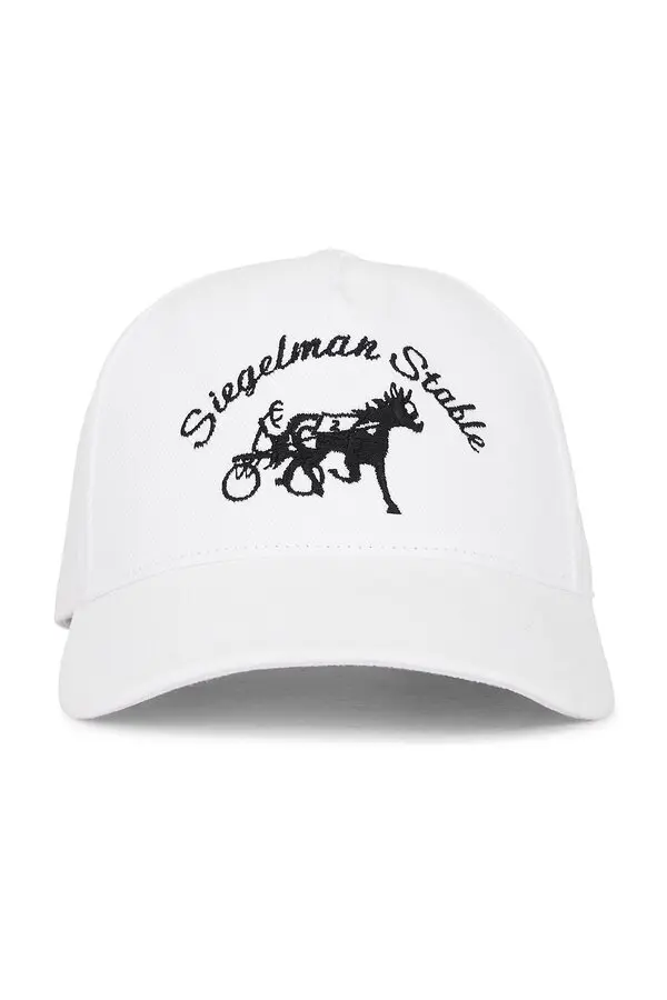 SIEGELMAN STABLE Denim Five Panel Cap - White