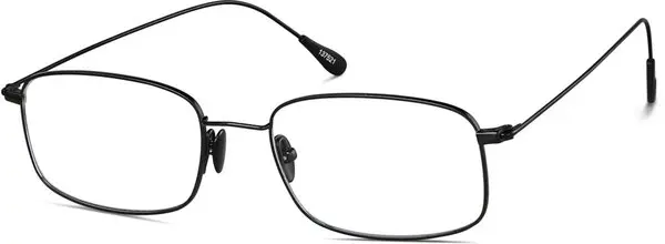 Zenni Rectangle Glasses Titanium Full Rim Frame - Black