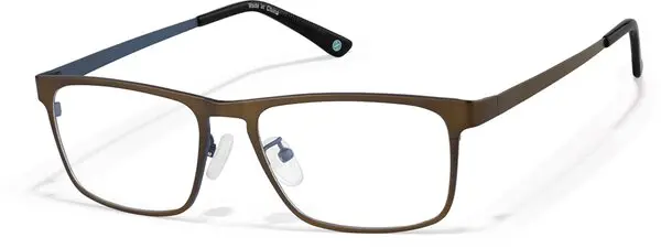 Zenni Rectangle Full Rim Titanium Frame - Brown