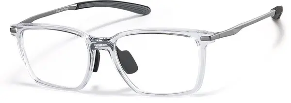 Zenni Rectangle Full Rim Titanium Frame - Clear