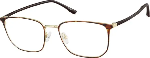 Zenni Rectangle Titanium Full Rim Eyeglasses - Tortoiseshell