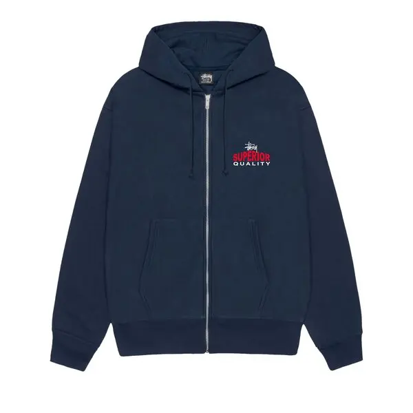 StÜssy Superior Quality Zip Hoodie 'navy - Blue
