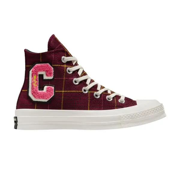 CONVERSE Chuck 70 High Plaid Sneakers - Red