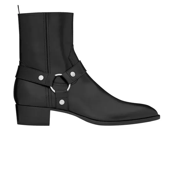 Saint Laurent Wyatt Harness Boot - Black