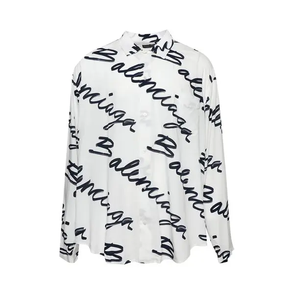 Balenciaga Logo Long-sleeve Shirt - White