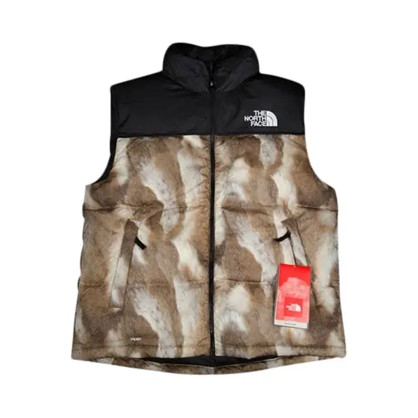 Supreme×northface Fur Print Nuptse Vest SUPREME x THE NORTH FACE Fur Print Nuptse Vest Jacket Size Large
