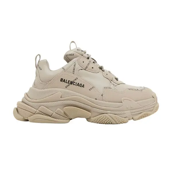 Balenciaga Triple S Sneaker All Over Logo - Brown