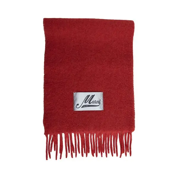 Marni Brushed Alpaca Scarf 'crimson