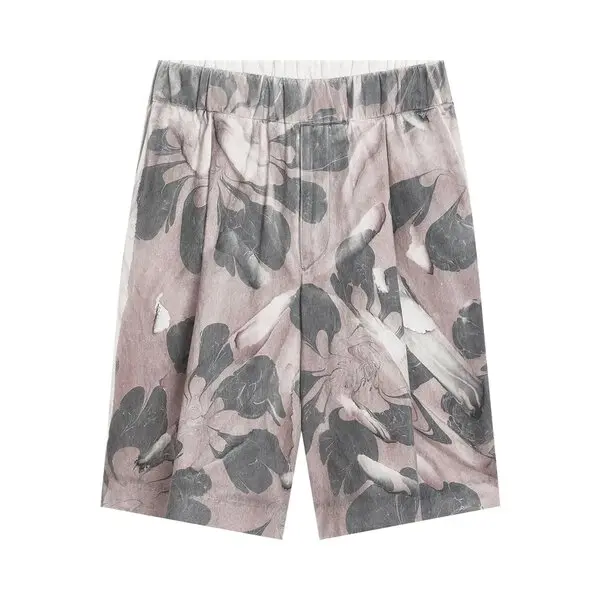 Dries Van Noten Floral Drawstring Waist Shorts