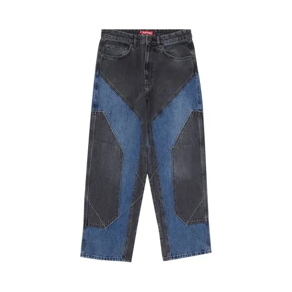 Supreme 2-tone Paneled Straight Leg Jeans