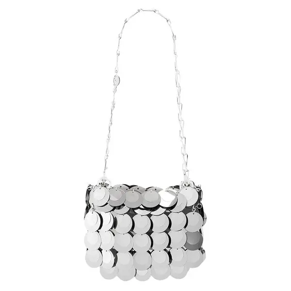 Rabanne Mini Sparkle Layered Bag - Silver