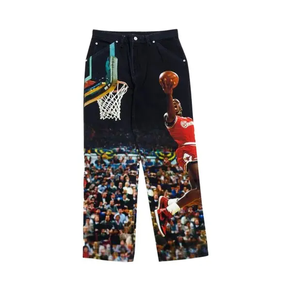 JORDAN Printed Twill Trousers - Black
