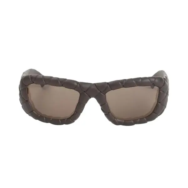 Bottega Veneta Intrecciato Rectangular Sunglasses