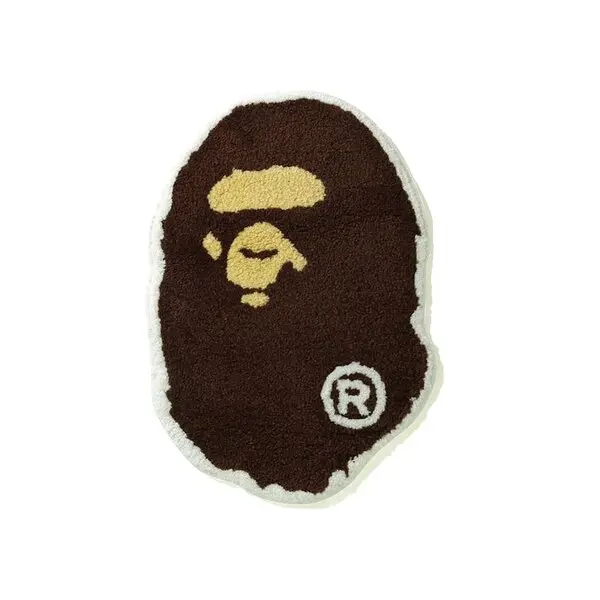 A BATHING APE Ape Head Rug Mat - Brown