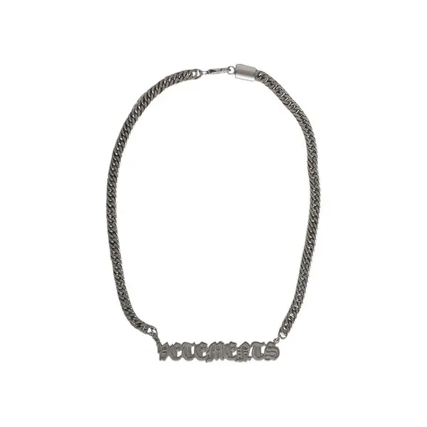 Vetements Gothic Logo Necklace - Silver