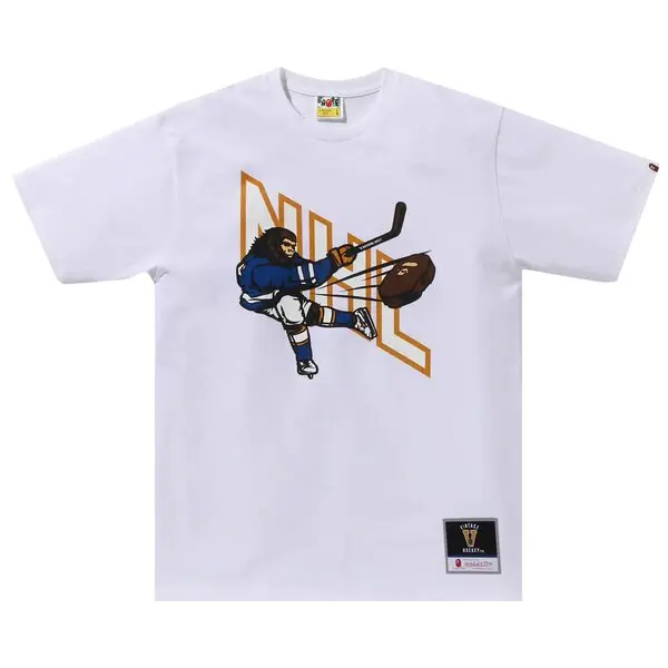 A BATHING APE X Mitchell & Ness Nhl Hockey Graphic Tee - White