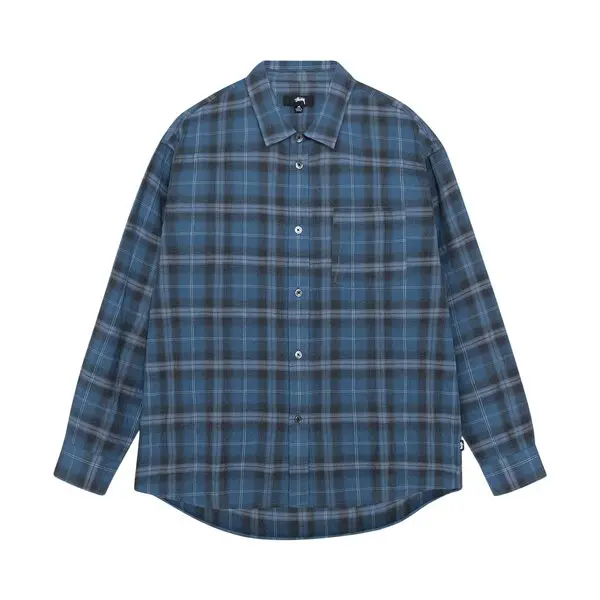 StüSsy Dan Washed Cotton Plaid Shirt - Blue | Editorialist