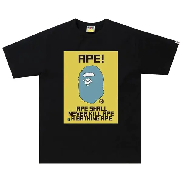A BATHING APE Printed Tee - Black