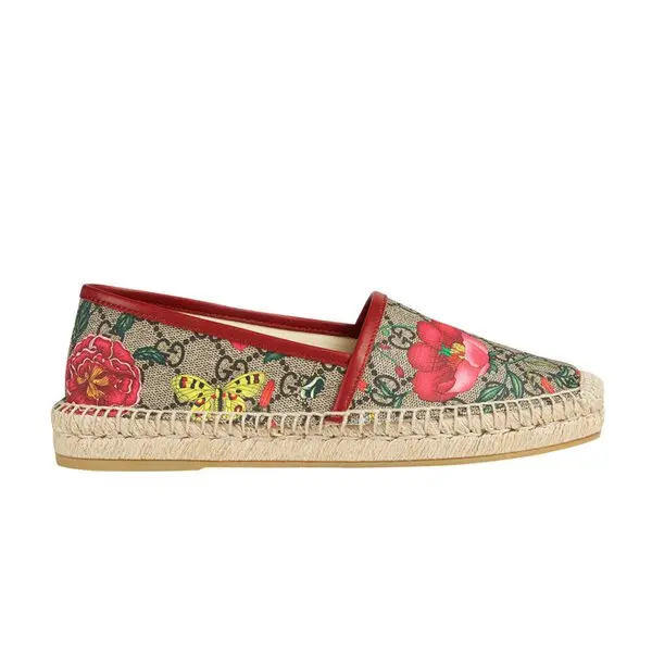 Gucci Gg Supreme Floral Espadrilles - Brown