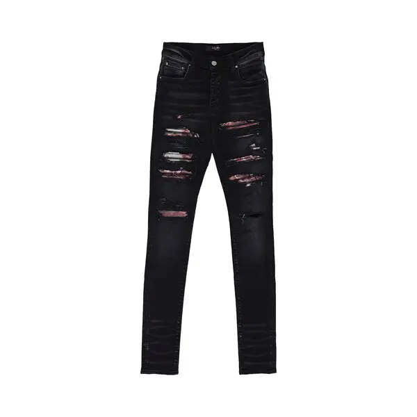 Amiri Tie Dye Bandana Thrasher Jeans - Black