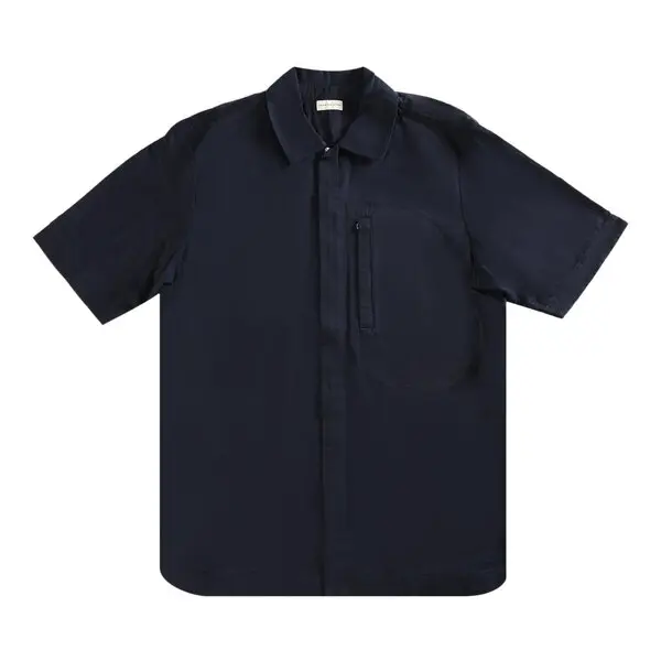 Dries Van Noten Zip Closure & Chest Zip Pocket Shirt - Blue
