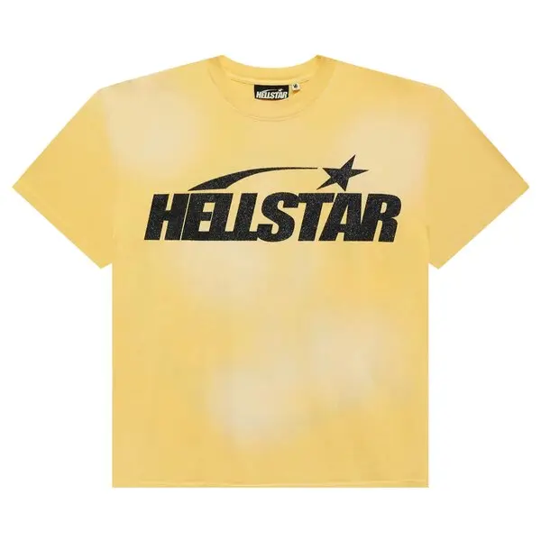 HELLSTAR Classic Glitter Logo T-shirt - Yellow