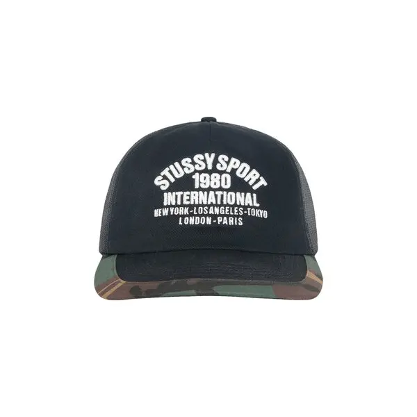 帽子 TRUCKER INTERNATIONAL SNAPBACK STUSSY StÜssy Trucker International Snapback - Black | Editorialist