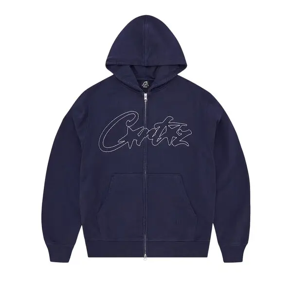 Corteiz Thick Stitch Allstarz Zip Hoodie - Blue | Editorialist
