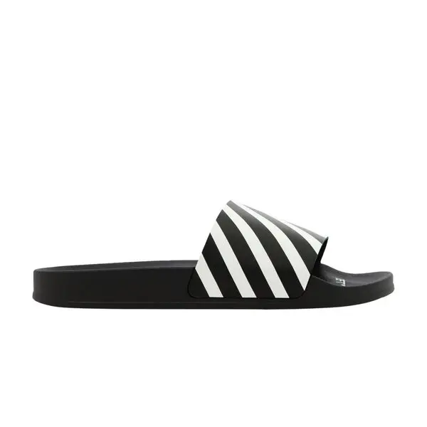 Off-White Diagonal Sliders - Black
