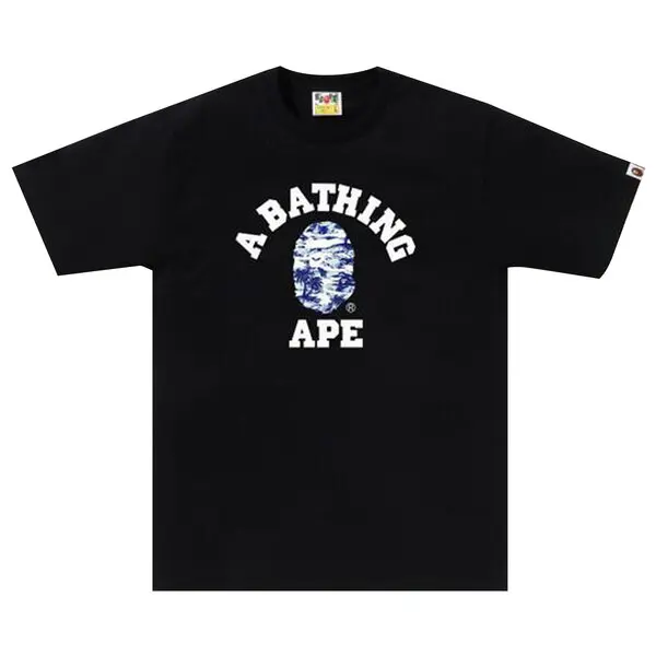 A BATHING APE Palm Tree Camo College Tee - Black