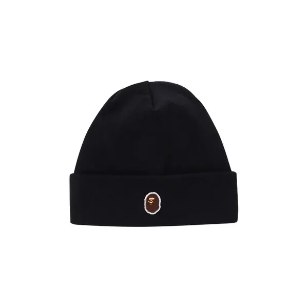 A BATHING APE Silicon Ape Head Knit Cap - Black