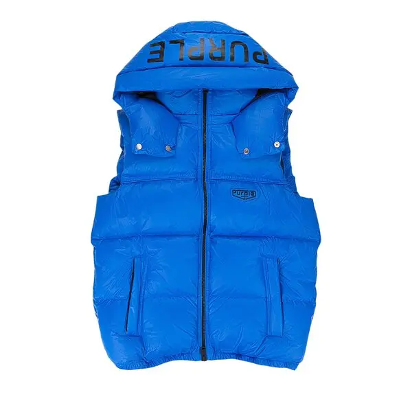 PURPLE BRAND Nylon Puffer Vest - Blue