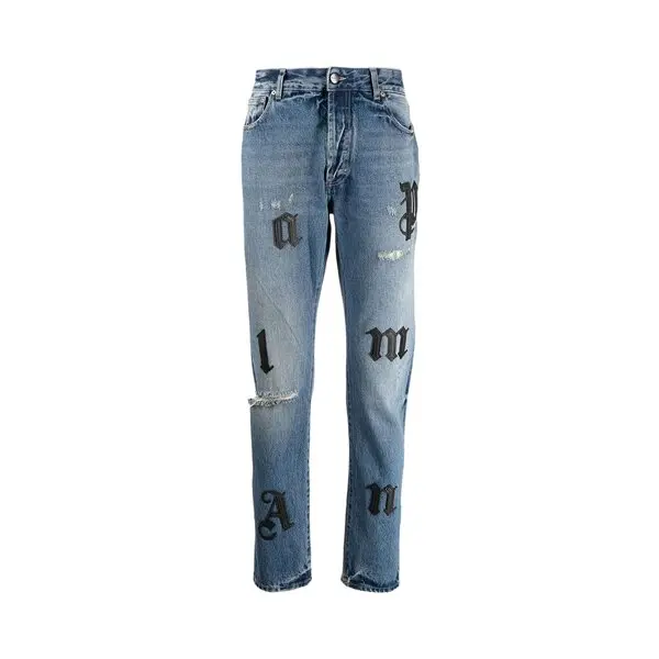 Palm Angels Logo Patch Classic 5 Pocket Jeans