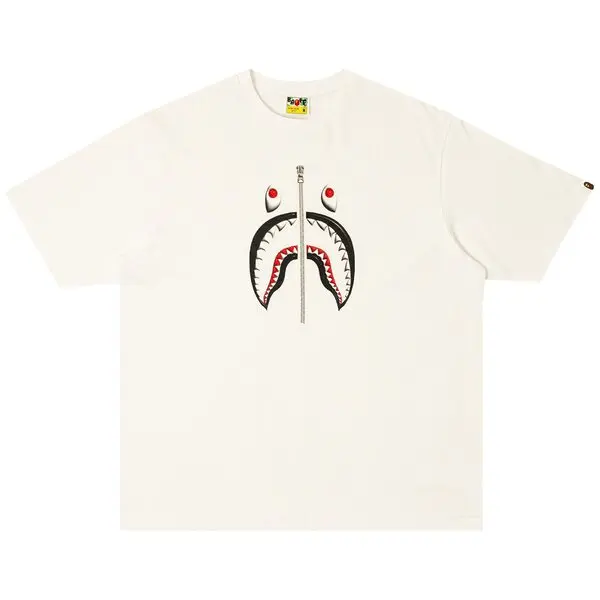 A BATHING APE 3d Shark Relaxed Fit Tee - White