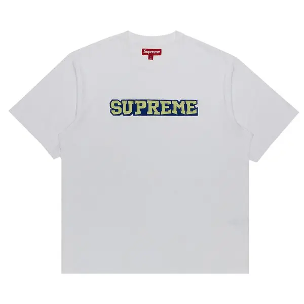 Supreme Satin Appliqué Short-sleeve Top - White