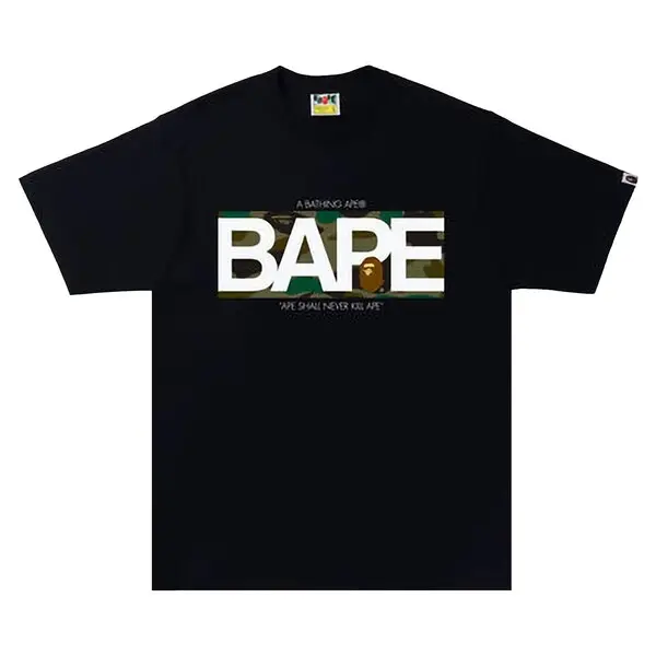 A BATHING APE 1st Camo Logo Tee - Black