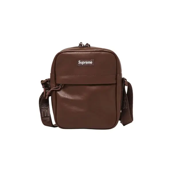 Supreme Leather Shoulder Bag - Brown