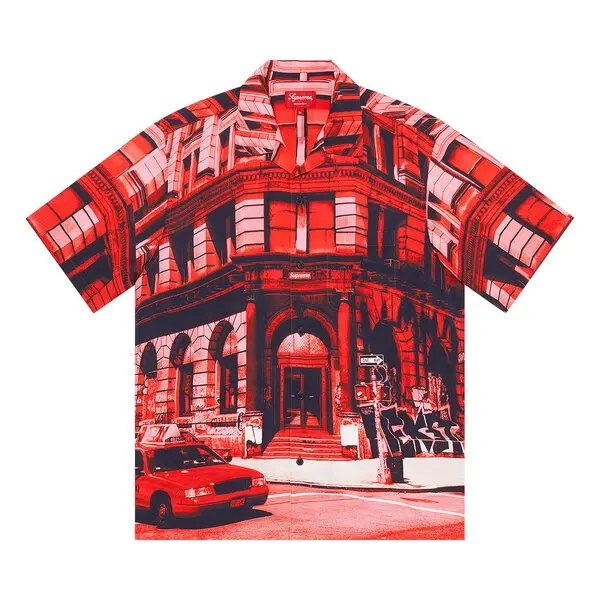 Supreme 190 Bowery Rayon Short-sleeve Shirt - Red