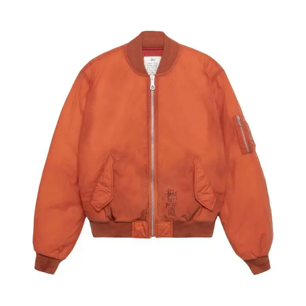 StÜssy Waxed Built Bomber Jacket - Orange