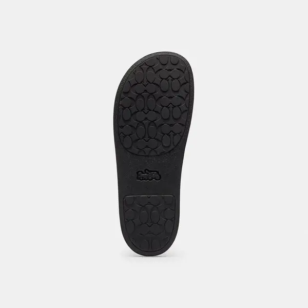 COACH Signature Canvas Sport Slides - Tan