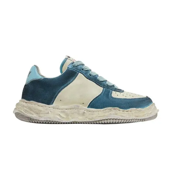 Mihara Yasuhiro Wayne Og Sole Distressed Leather Low Sneakers - Blue