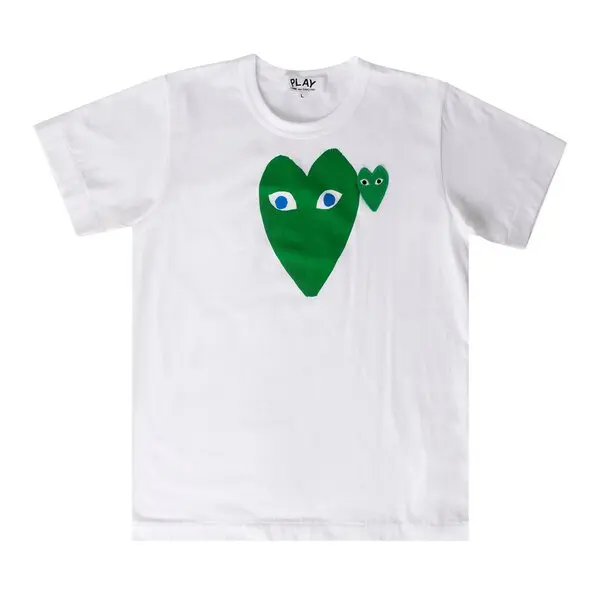 Play Comme Des Garcon Heart Logo Short-sleeve T-shirt - White