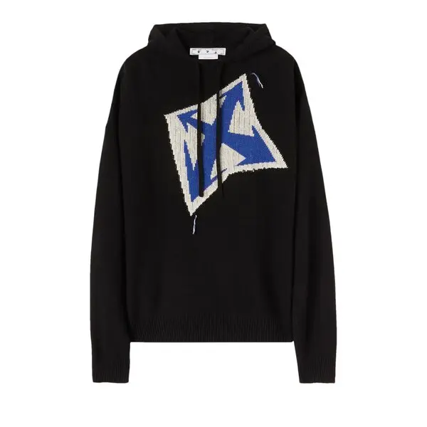 Off-White Thunder Arrow Chunky Knit Hoodie