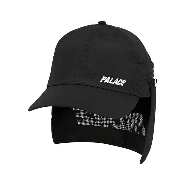 PALACE 6-panel Cap With Neck Protection - Black